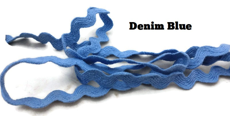 Denim Blue Cotton Ric Rac Ribbon - Jumbo Size – Country Croppers