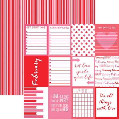 February Calendar Plan-It 12x12 Scrapbooking Paper – Country Croppers