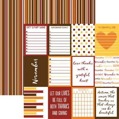 November Calendar Plan-It 12x12 Scrapbooking Paper – Country Croppers
