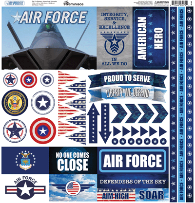 Air Force 12x12 Cardstock Stickers Set – Country Croppers