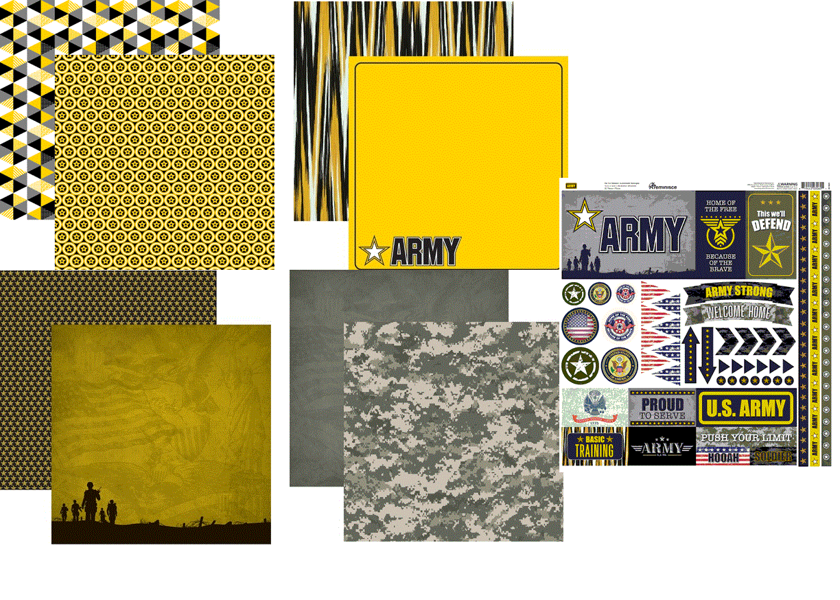 Army 12x12 Scrapbooking Papers & Stickers Set – Country Croppers