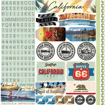 California - 12X12 Travel Scrapbook Stickers Set by Reminisce – Country ...