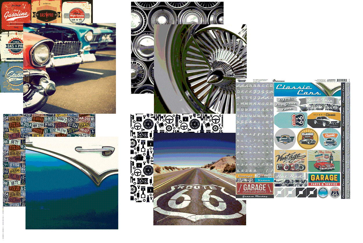 Classic Cars - 12X12 Scrapbook Papers and Stickers Set – Country Croppers