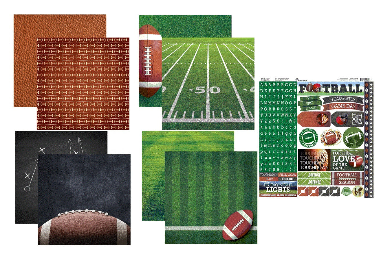 Game Day - Football - Sports 12x12 Papers and Stickers Set – Country ...