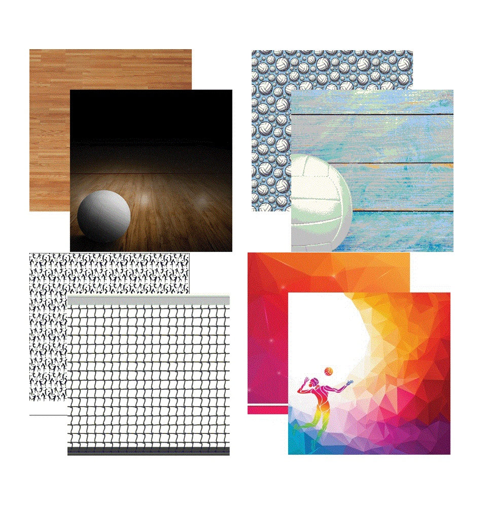 Game Day Volleyball 12x12 Scrapbook Paper Set of 4 Sheets – Country ...