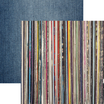 Stack of Vinyl Records - Good Vibes - 12X12 Scrapbook Papers – Country ...