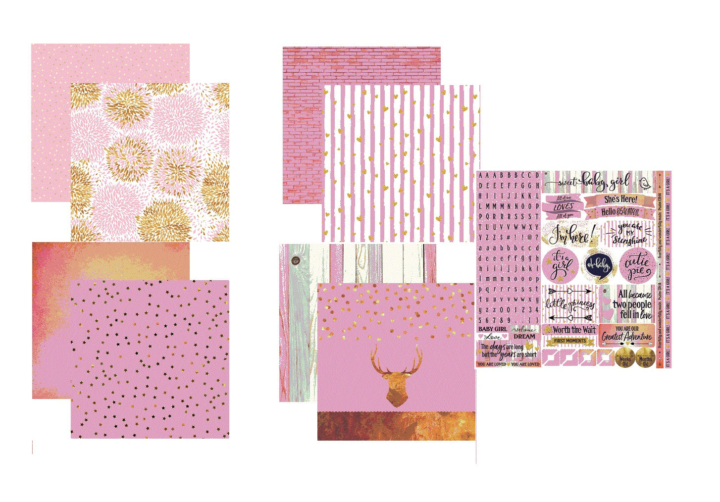 Oh Baby Girl - 12X12 Scrapbook Papers & Stickers Set by Reminisce ...