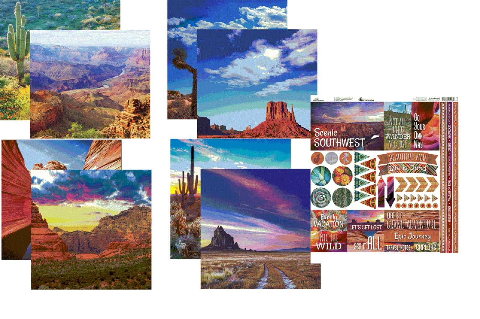Scenic Southwest 12X12 Travel Scrapbook Papers and Stickers Set ...