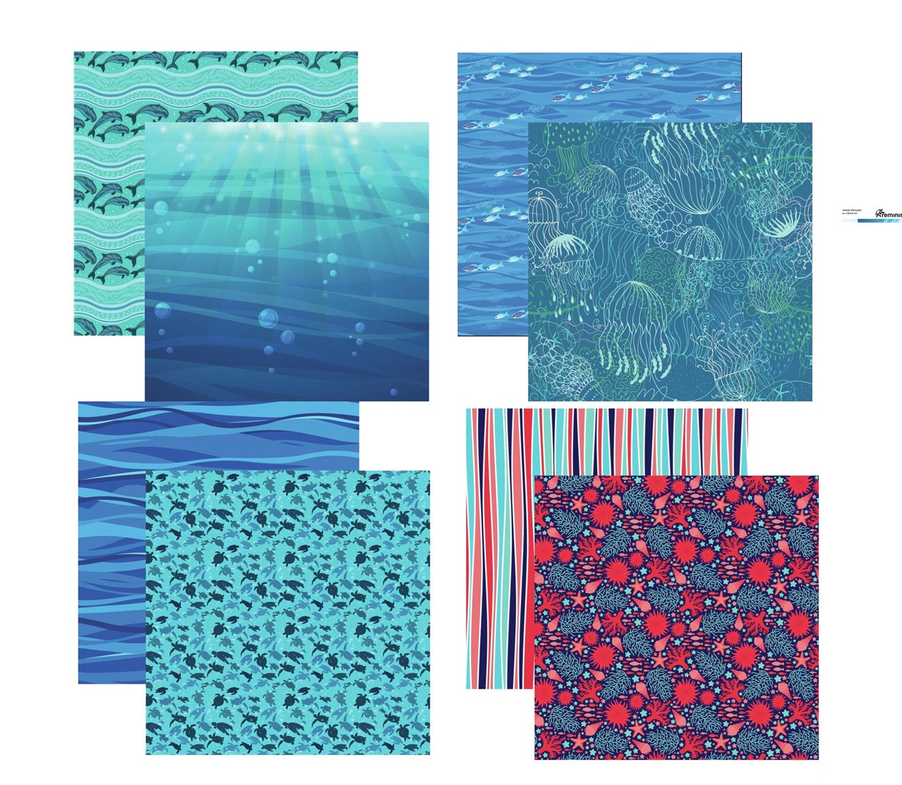 Sea Life 12x12 Scrapbook Papers Set - 4 Sheets – Country Croppers