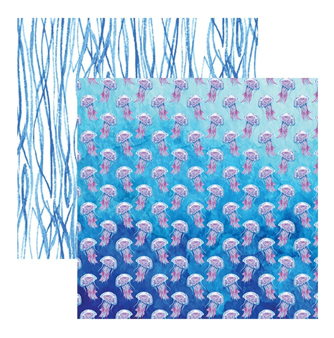 Watercolor Jellyfish - Seaside 12x12 Scrapbook Paper – Country Croppers
