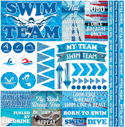 Swim Team 12x12 Stickers Sheet by Reminisce – Country Croppers