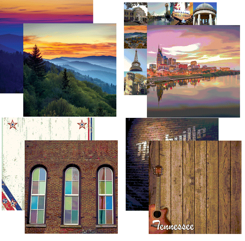Tennessee 12X12 Travel Scrapbook Papers Set of 4 sheets – Country Croppers