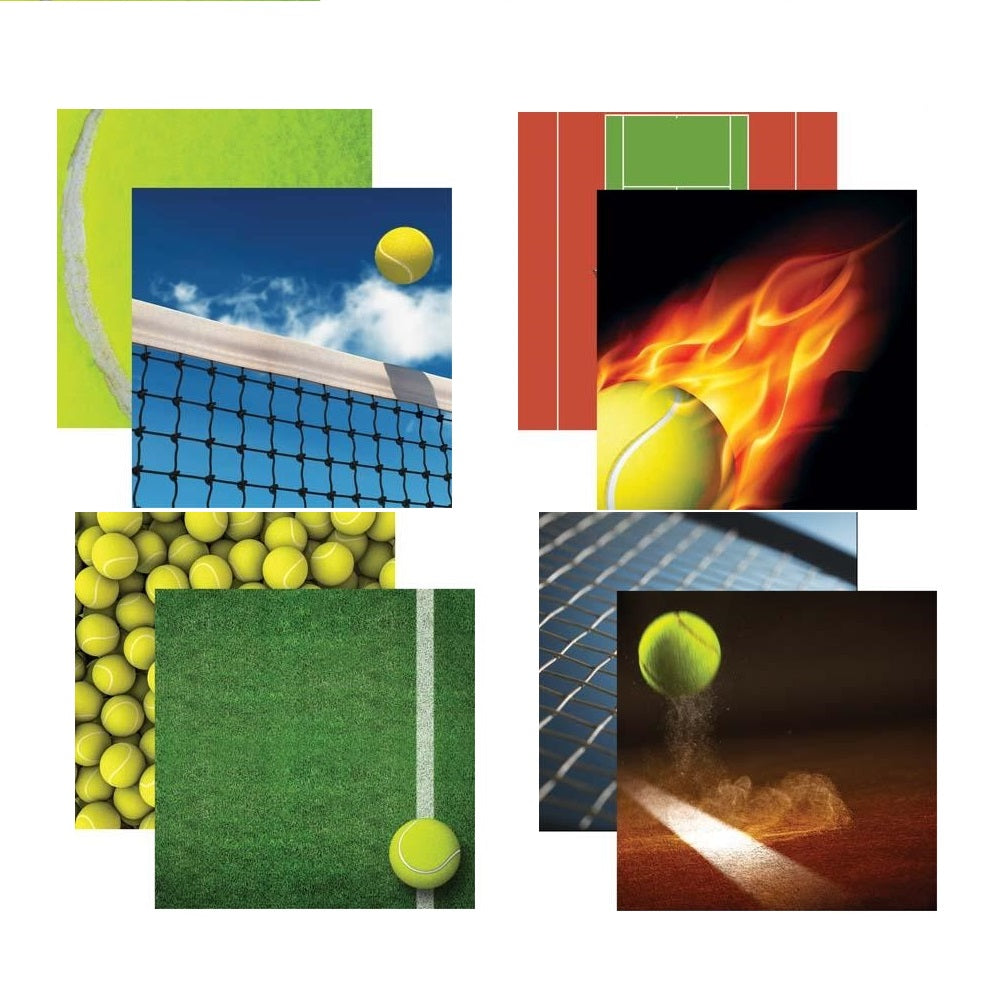 Tennis 12x12 Scrapbook Paper Assortment Set - 4 Sheets – Country Croppers