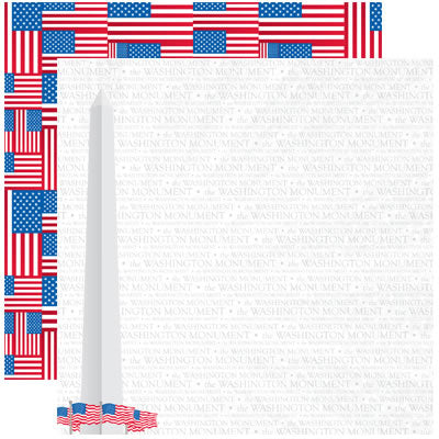 Washington Monument/US Flags Scrapbook Paper – Country Croppers