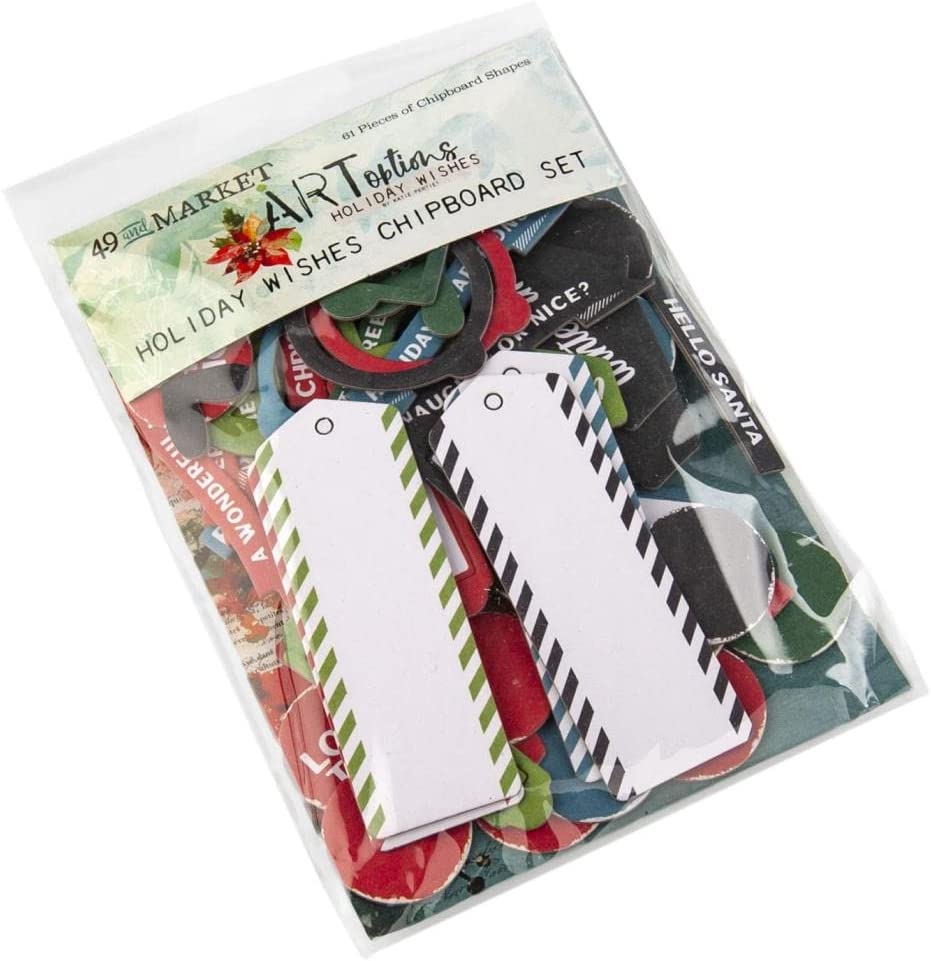 ARToptions Holiday Wishes Chipboard Bits - 49 And Market – Country Croppers