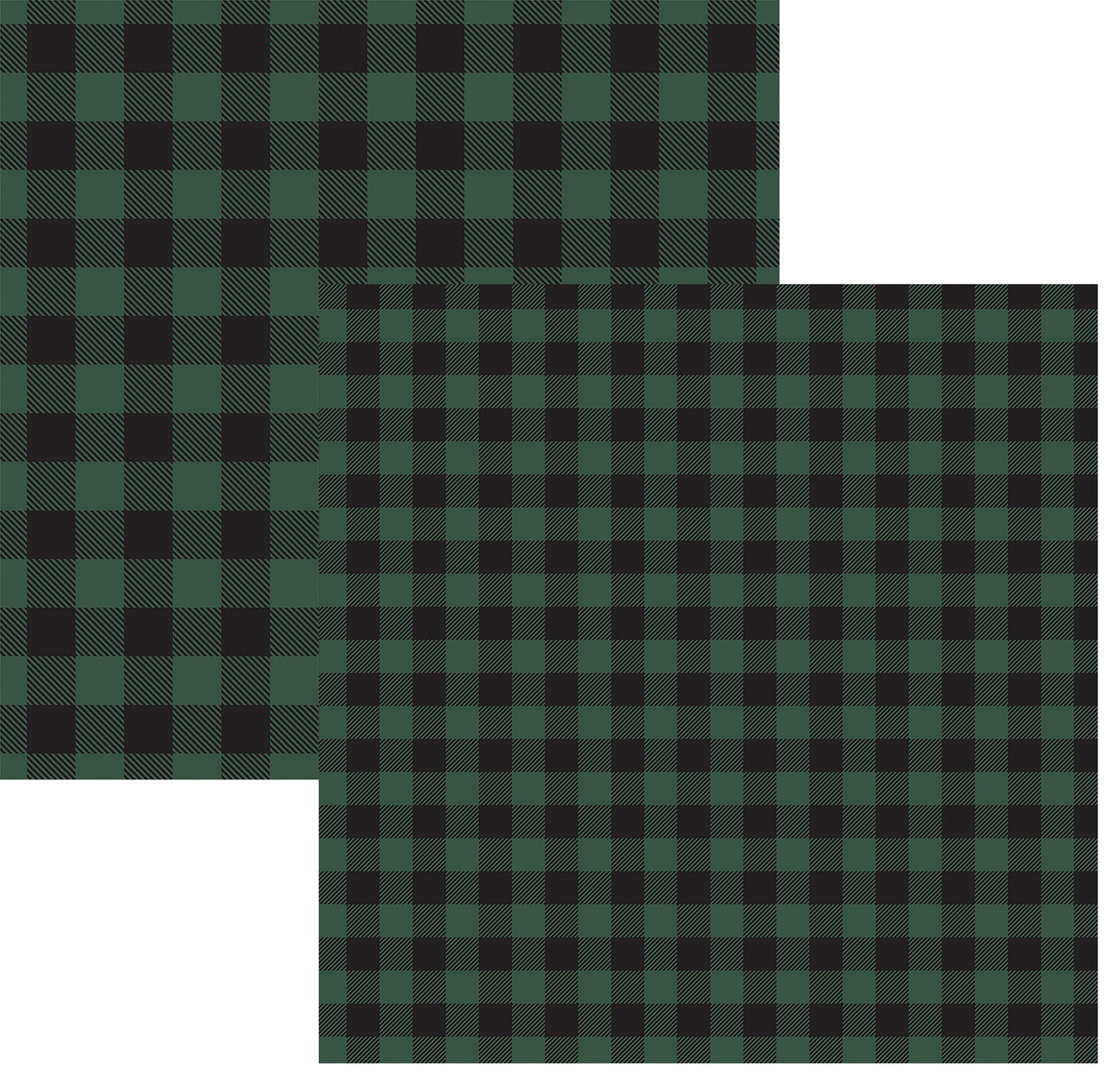 Green and Black Buffalo Plaid Paper Double Sided 12x12 Scrapbook Paper ...