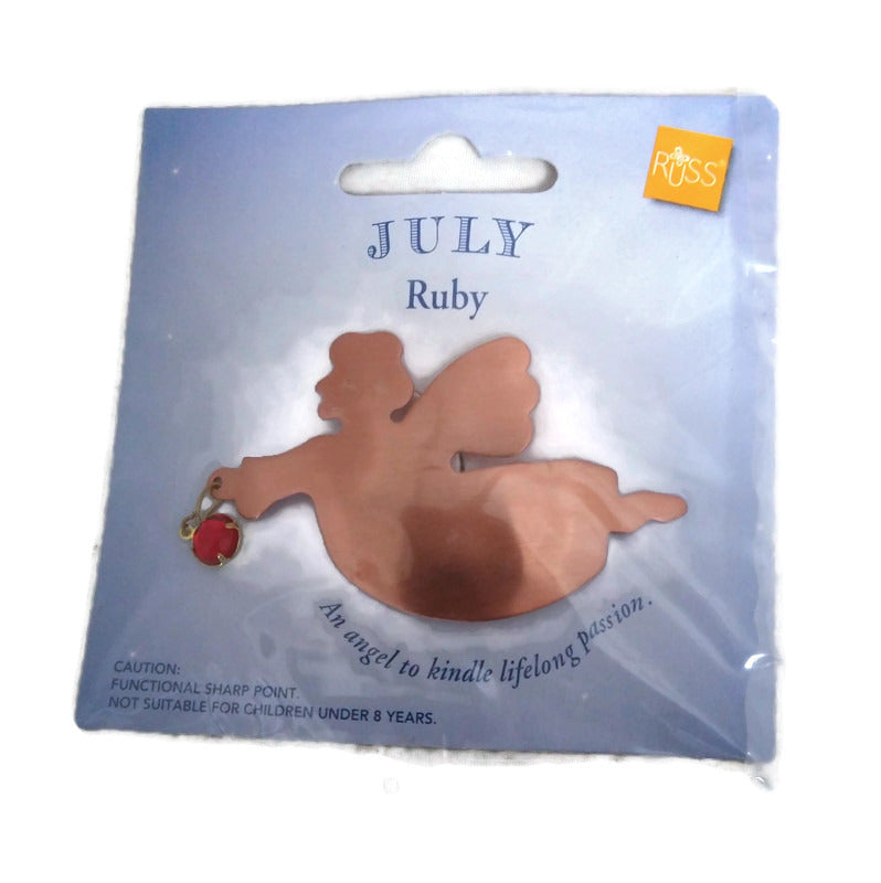 July Ruby Copper Angel Lapel Pin – Country Croppers