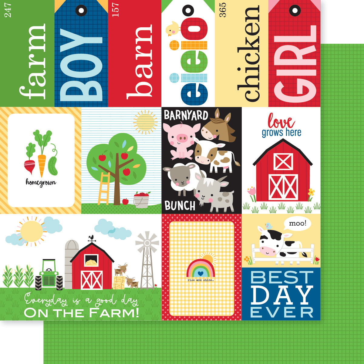 EIEIO Daily Details - 12x12 Scrapbook Papers – Country Croppers