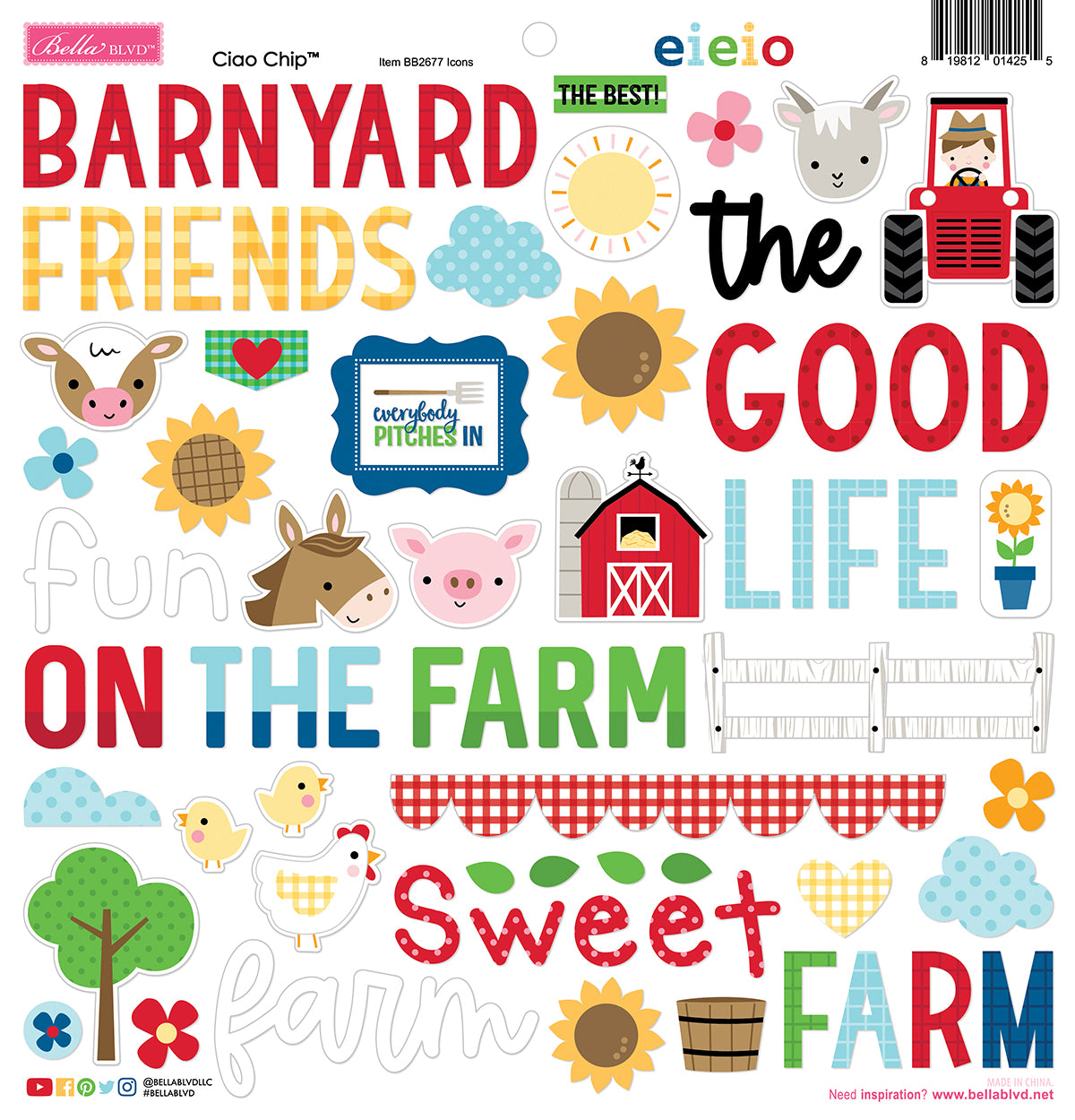EIEIO Farm Chipboard Icons Set – Country Croppers