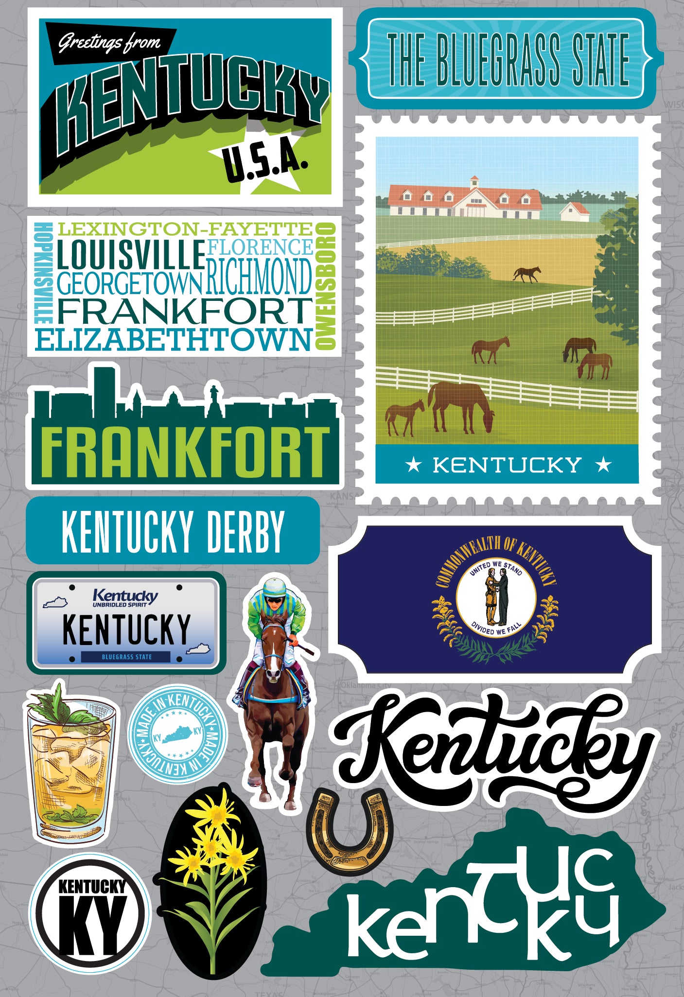 Kentucky 3d State Stickers - Jet Setters 3.0 – Country Croppers