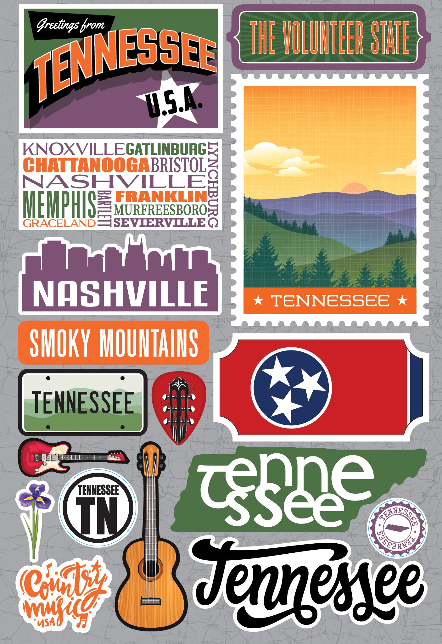 Tennessee 3d State Stickers - Jet Setters 3.0 – Country Croppers