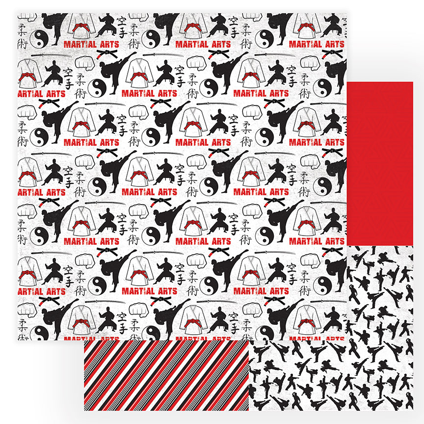 Sparring - Martial Arts 12x12 Scrapbook Paper - 5 Sheets/ – Country ...