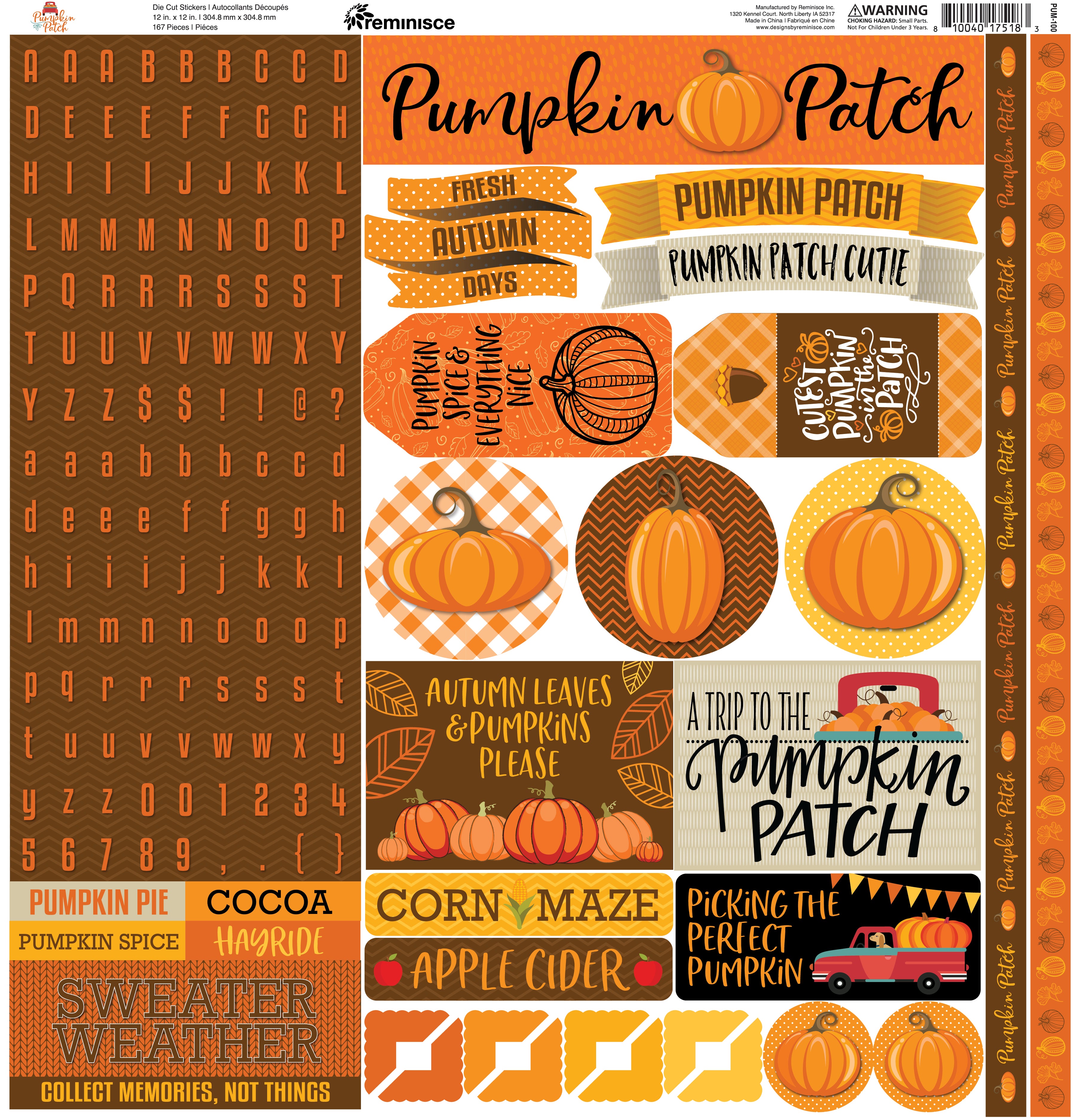 Pumpkin Patch 12x12 Sticker Sheet by Reminisce – Country Croppers