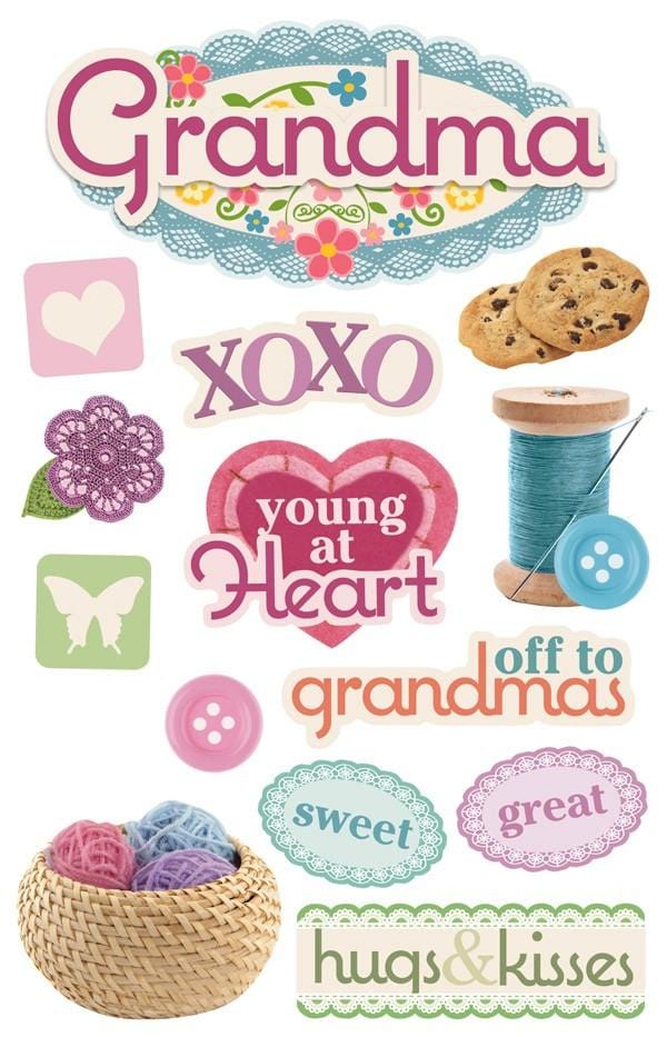 Grandma 3d Layered Stickers Set - 14 Pieces – Country Croppers