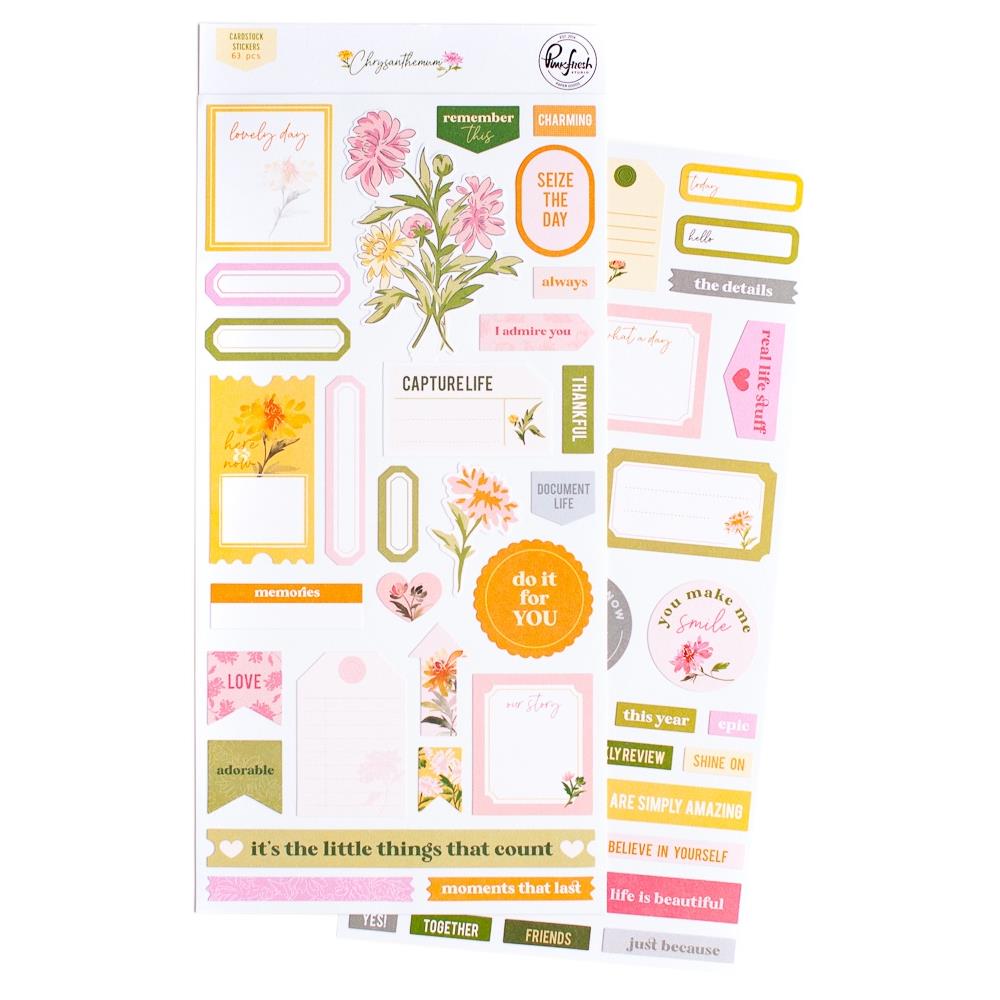 Pink Fresh Chrysanthemum - Stickers - 2 Sheets – Country Croppers