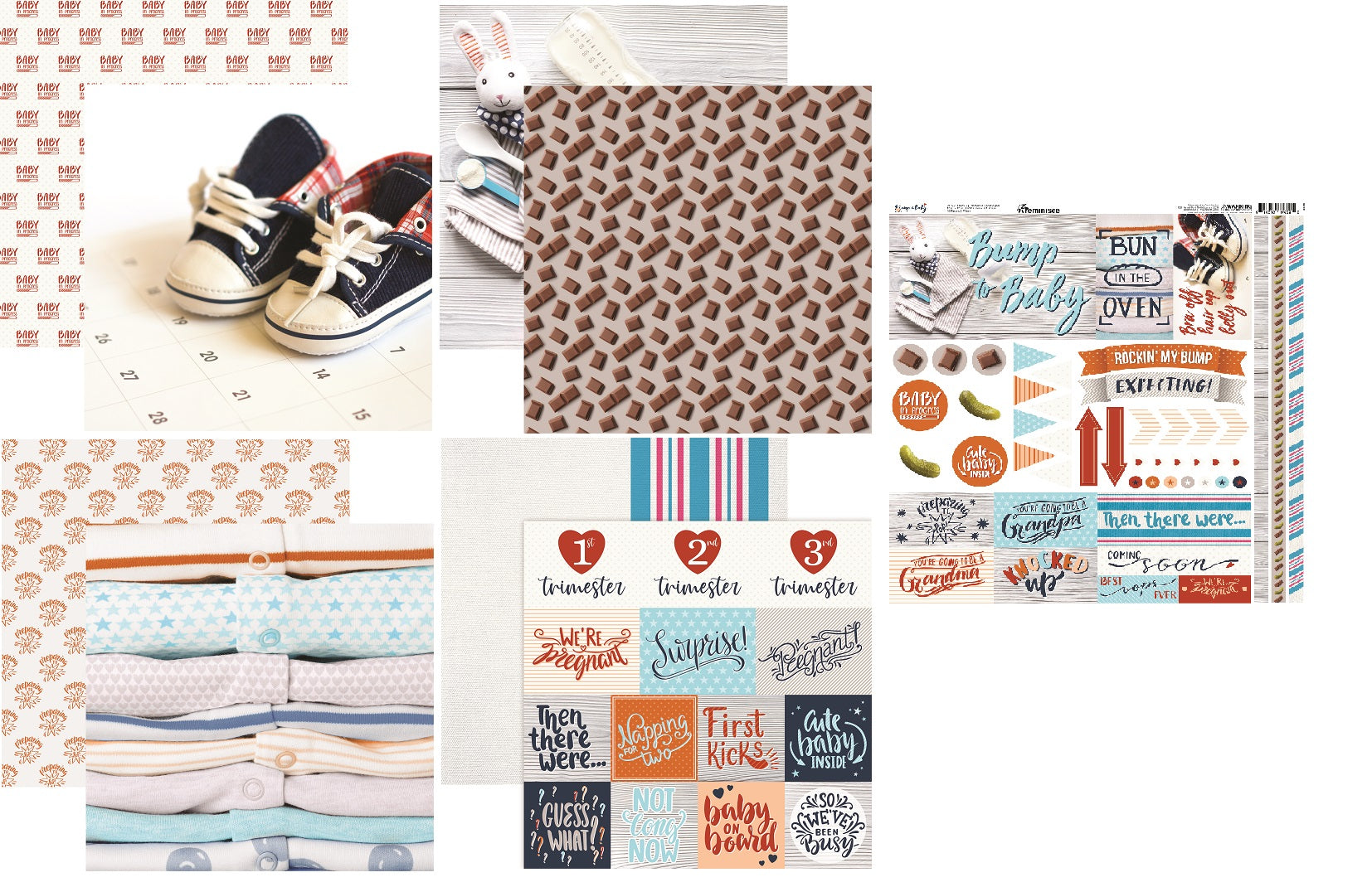 Bump to Baby 12X12 Scrapbook Papers and Stickers Set – Country Croppers