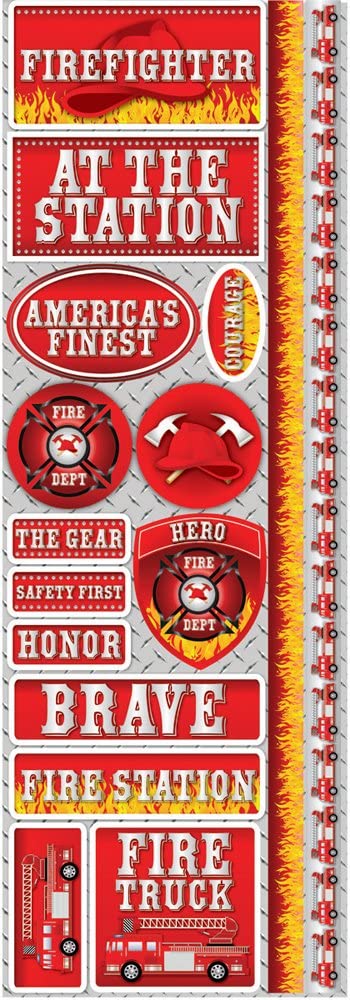 Firefighter Stickers 6x12 Sheet by Reminisce – Country Croppers