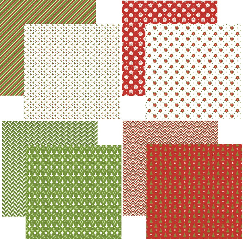 Simply Christmas - 12X12 Scrapbook Paper Assortment Set - 4 Sheets ...