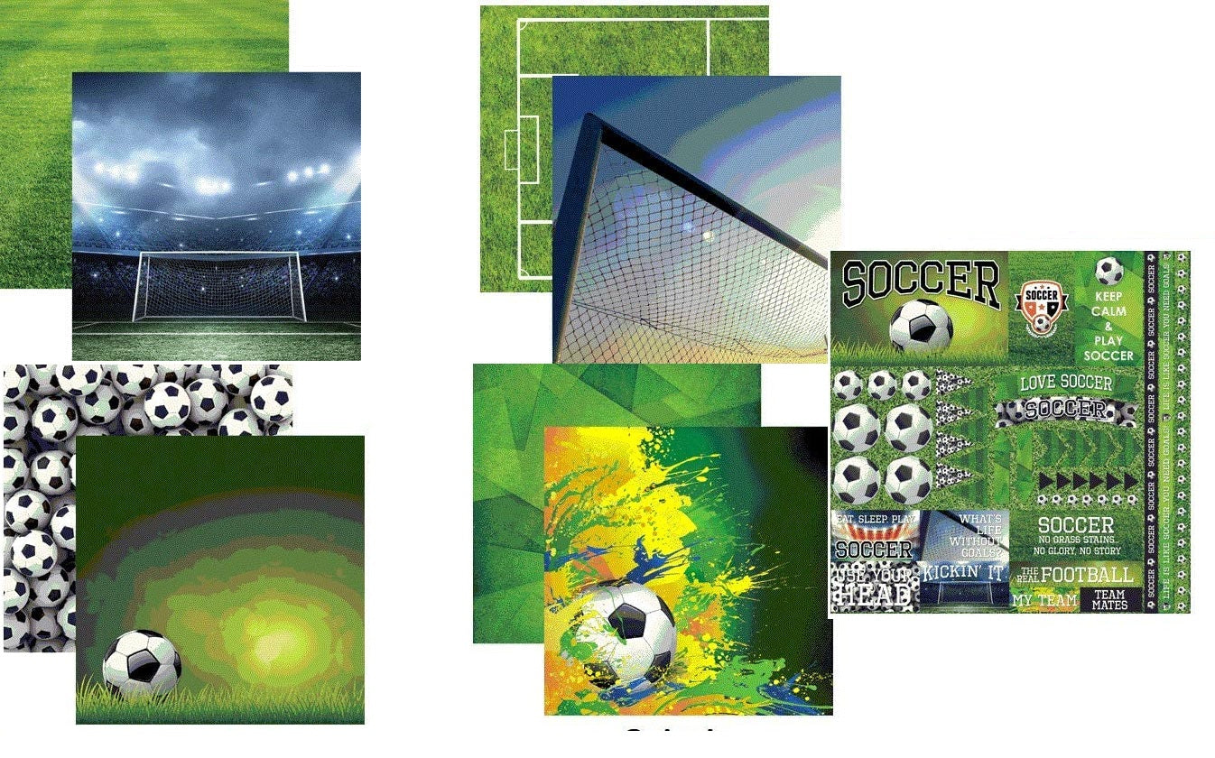 The Soccer Collection 2 Scrapbook Papers & Stickers Set – Country Croppers