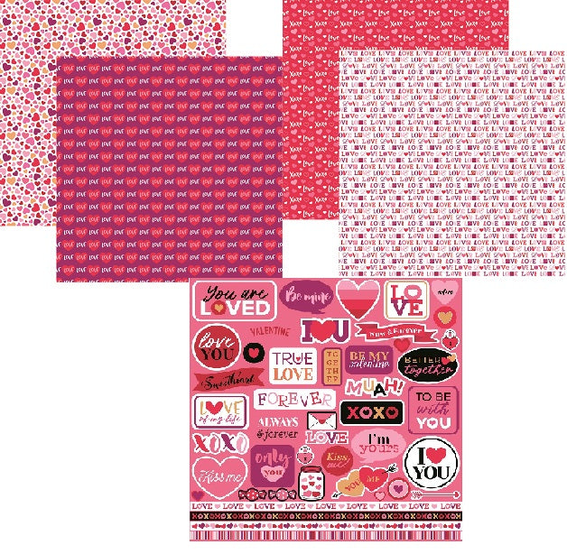 True Love Valentine 12x12 Scrapbook Papers and Stickers Set – Country ...