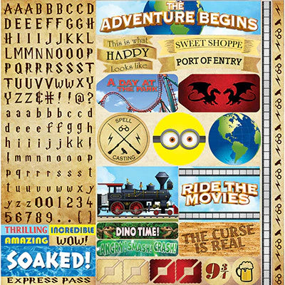 Universal Studios Worlds Of Adventure 12x12 Variety Stickers Set ...