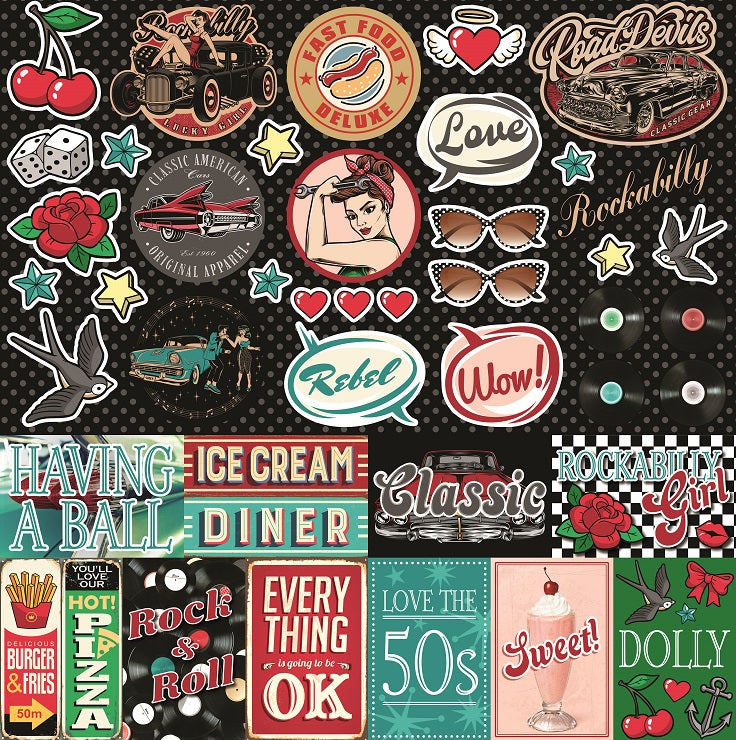 Rockabilly 12x12 Stickers Set – Country Croppers