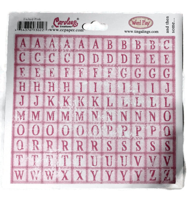 Etched Pink Square Alphabet Stickers – Country Croppers