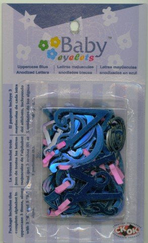 Alphabet Hanging Eyelets - Uppercase Metallic Blue Letters – Country ...