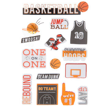Basketball Icon 3d Sports Scrapbook Stickers - 14pc – Country Croppers