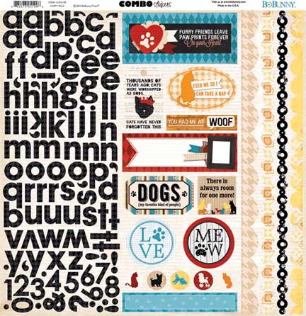 Bo Bunny Happy Tails Combo Stickers, 12 by 12-Inch – Country Croppers