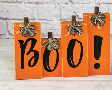 Boo Orange Halloween Wood Sign – Country Croppers