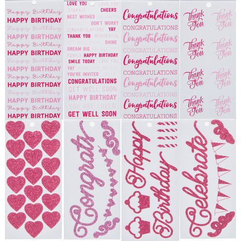 Pink Word and Symbol Sticker Book - 15 Sheets – Country Croppers