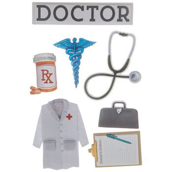3d Doctor Scrapbook Stickers - 7pieces – Country Croppers