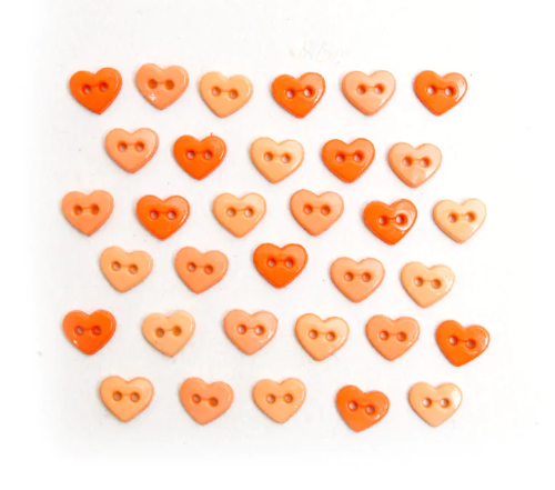 Peach Micro Heart Buttons Set – Country Croppers