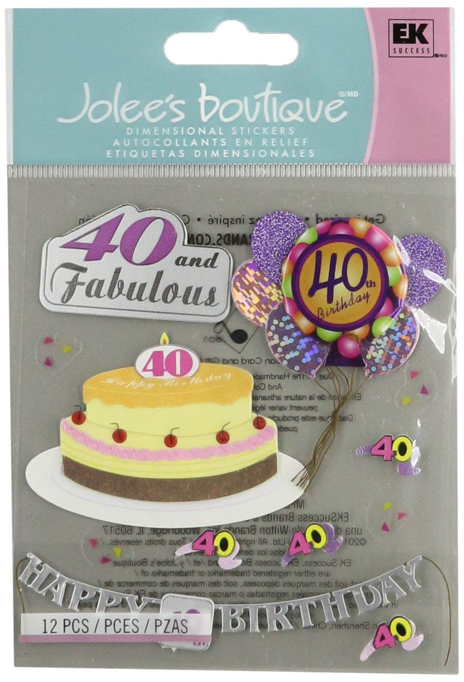 40th Birthday 3d Stickers by Jolees – Country Croppers