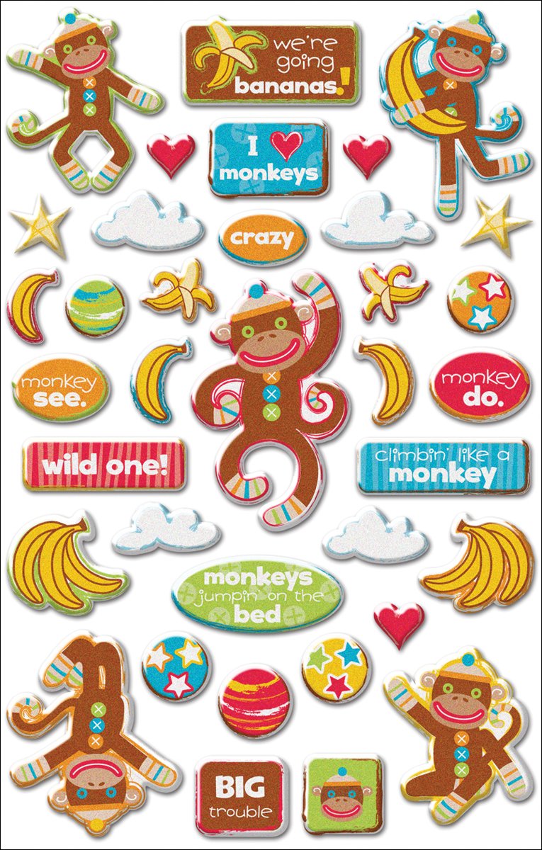 Monkey Business Glitter Epoxy Stickers Set – Country Croppers