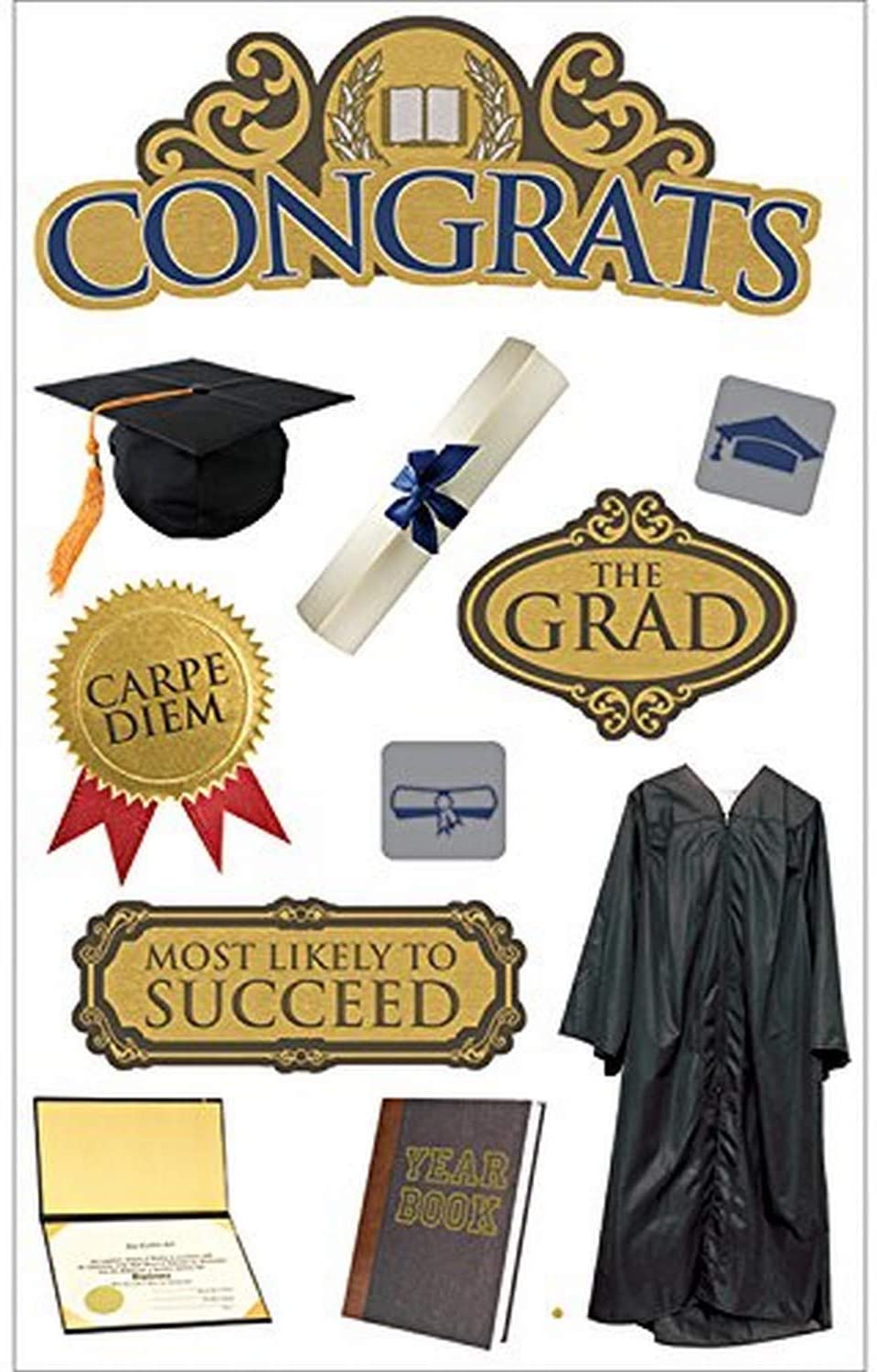 Congrats Grad Stickers 3 Dimensional – Country Croppers