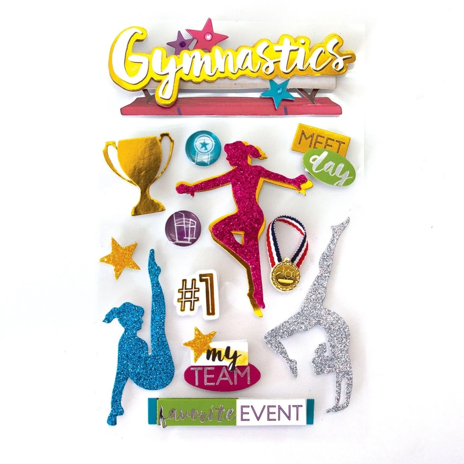 Gymnastics 3d Scrapbook Stickers Set – Country Croppers