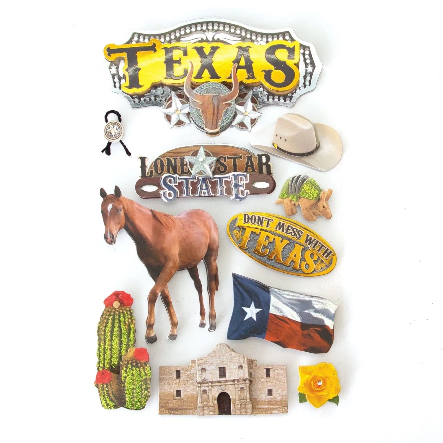 Texas 3d Scrapbook Stickers Sheet - 10 Pieces – Country Croppers