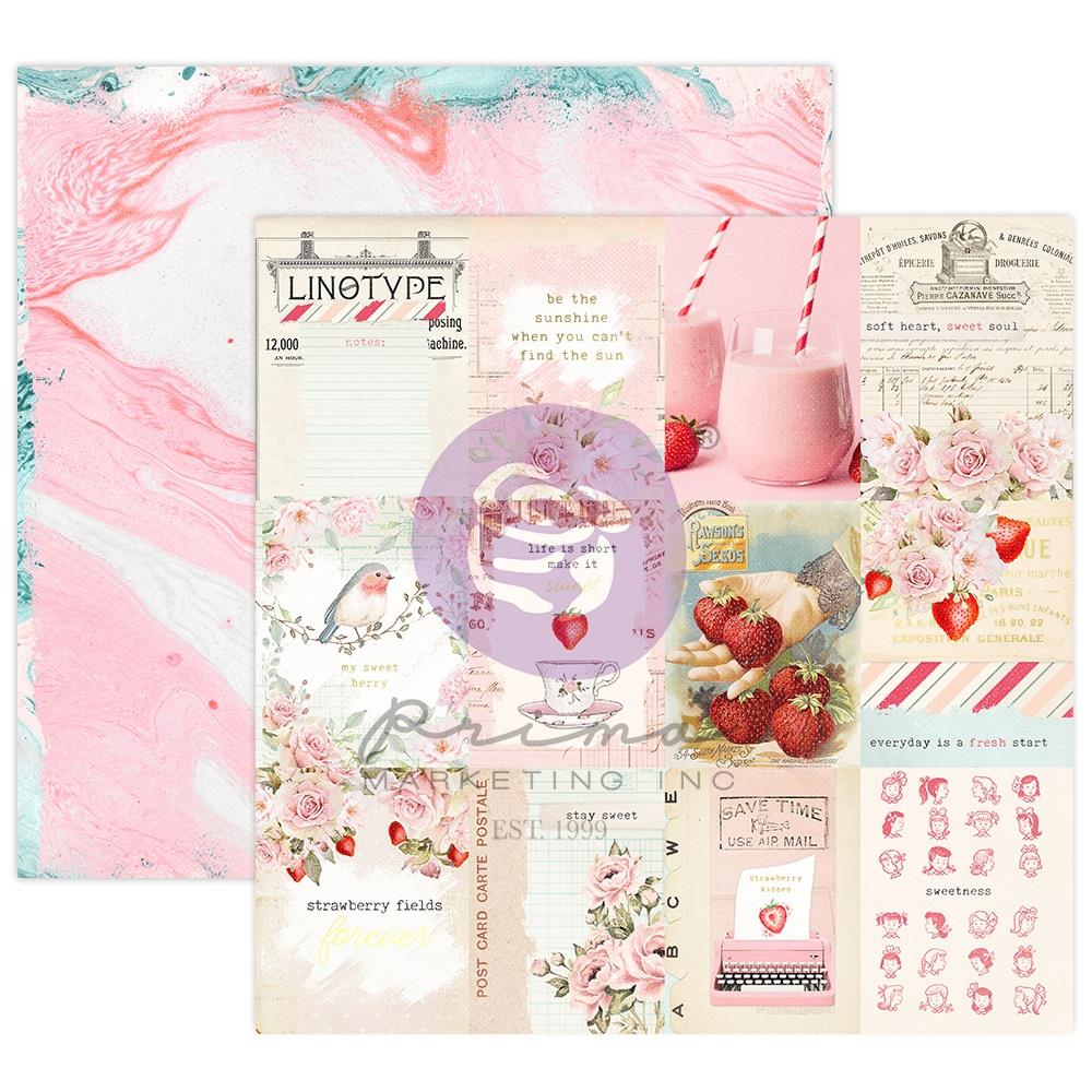 Strawberry MilkShake All The Strawberries 12x12 Scrapbook Cardstock Pa ...
